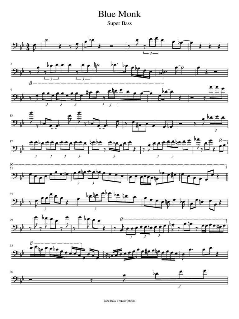 Blue Monk: Super Bass | PDF | Jazz | Popular Music