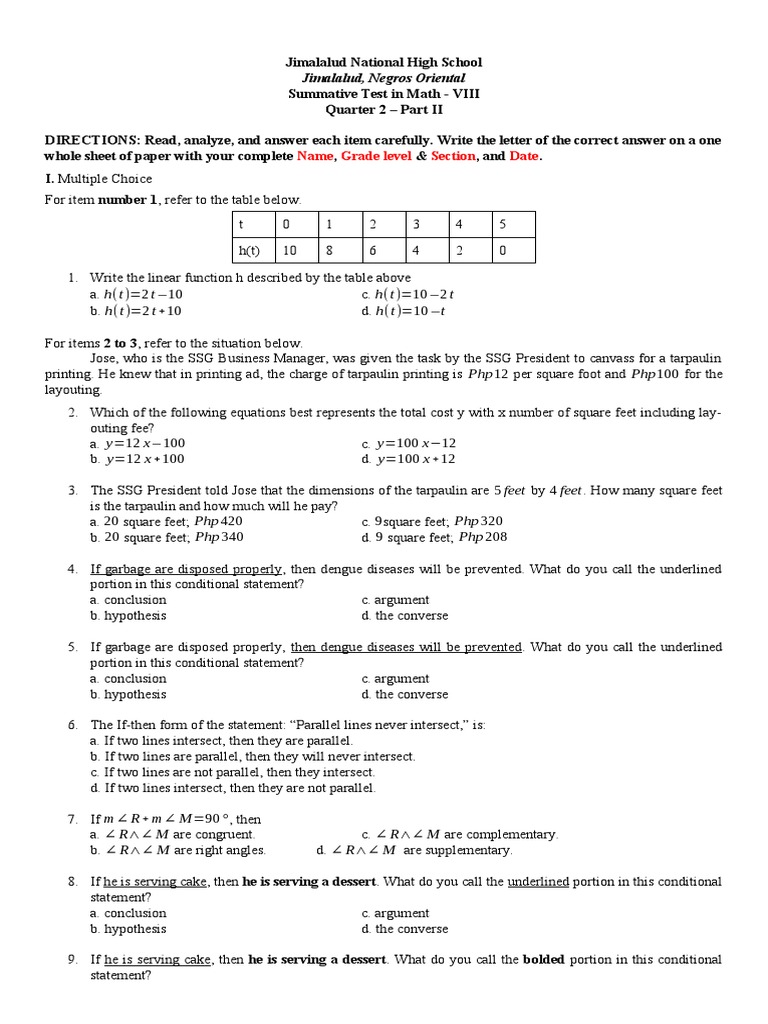 Quarter 2 Part 2 Math 8 | PDF | Angle | Mathematics
