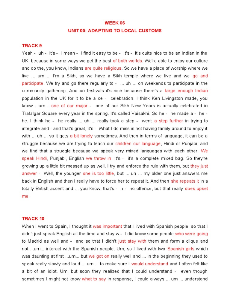 Audio Script-Unit 6 | PDF Audio Script-Unit 6 | PDF