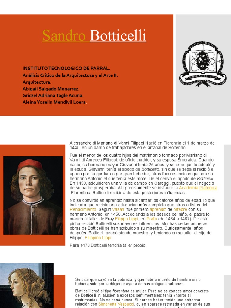 Sandro Botticelli | PDF | Pinturas | Artes plásticas