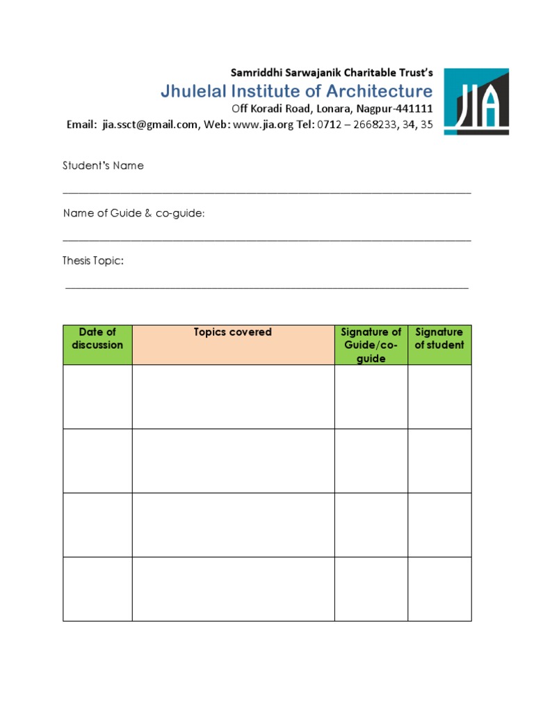 Proforma For Thesis | PDF