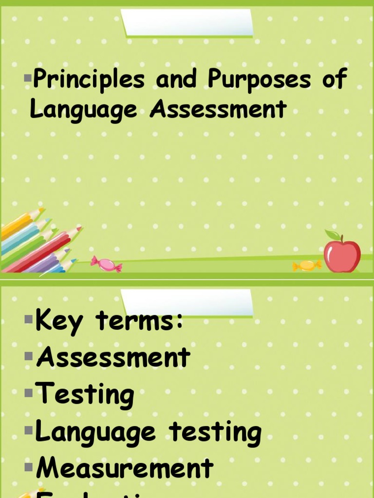 Principles and Purposes of Language Assessment | PDF | Educational ...