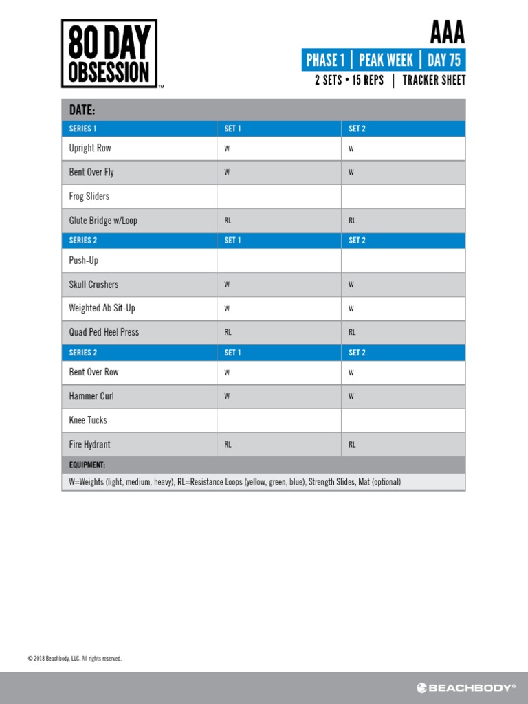 Phase 1 - Peak Week - Day 75: Date | PDF | Physical Fitness | Recreation