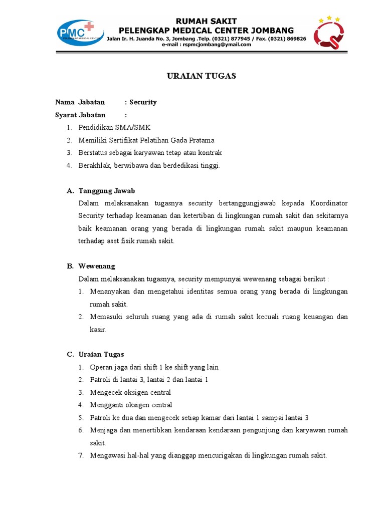 URAIAN TUGAS Security | PDF | Kesehatan Holistik | Sains & Matematika