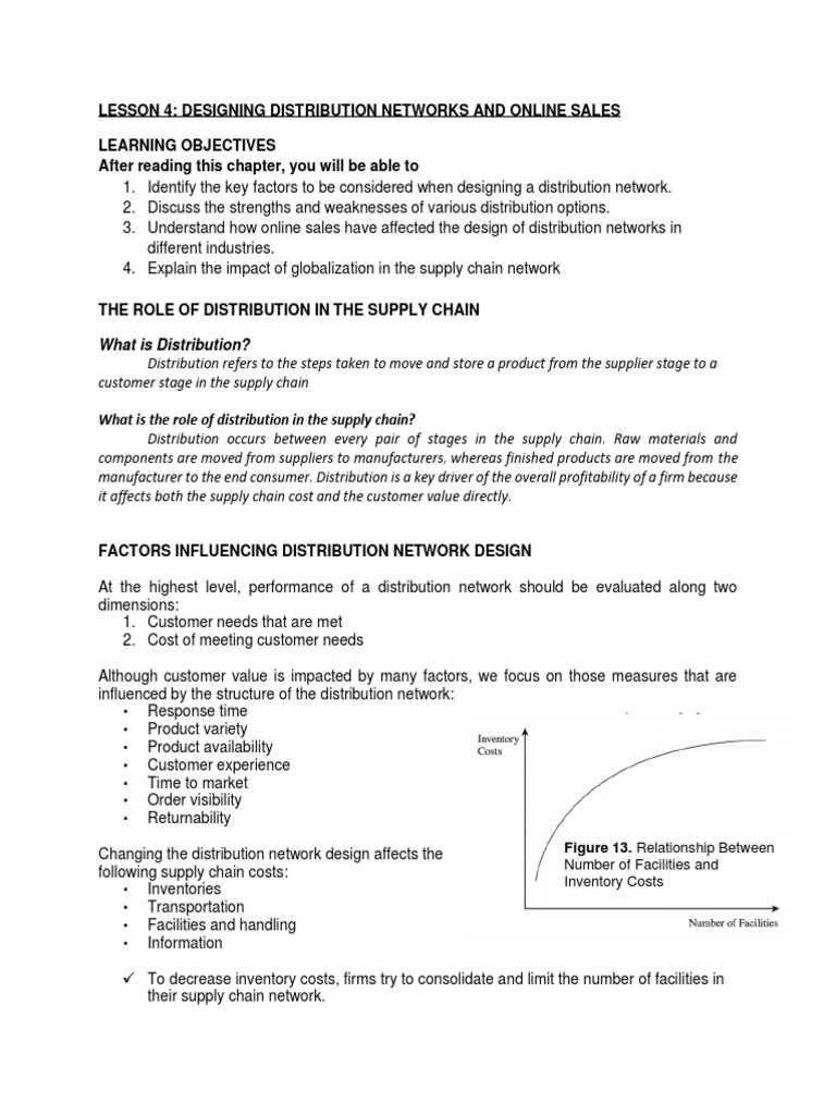 Lesson 4: Designing Distribution Networks and Online Sales Learning ...