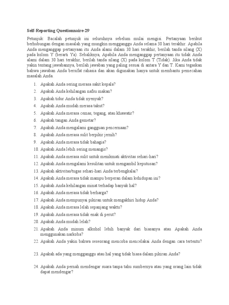 Interpretasi SRQ | PDF