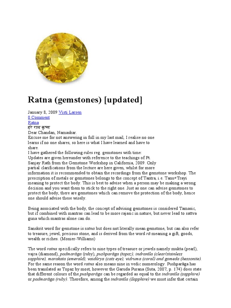 Ratna | PDF | Gemstone | Hindu Astrology