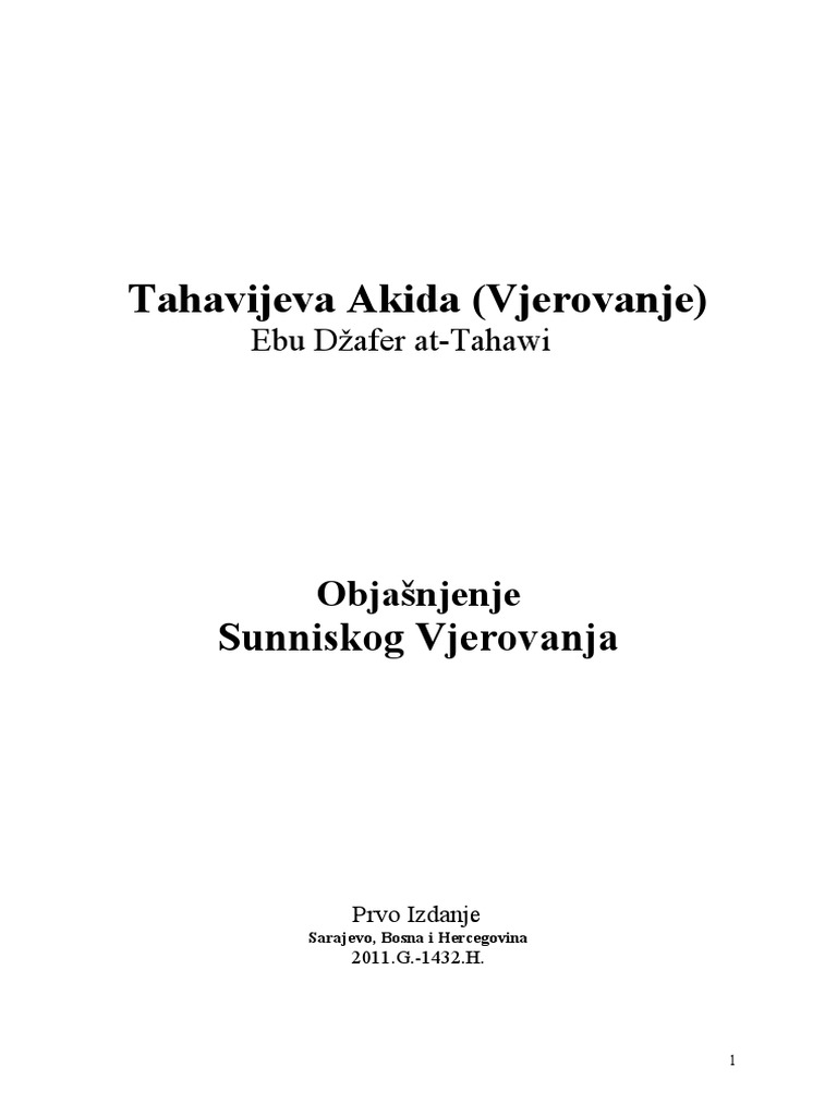 Tahavijeva Akida | PDF