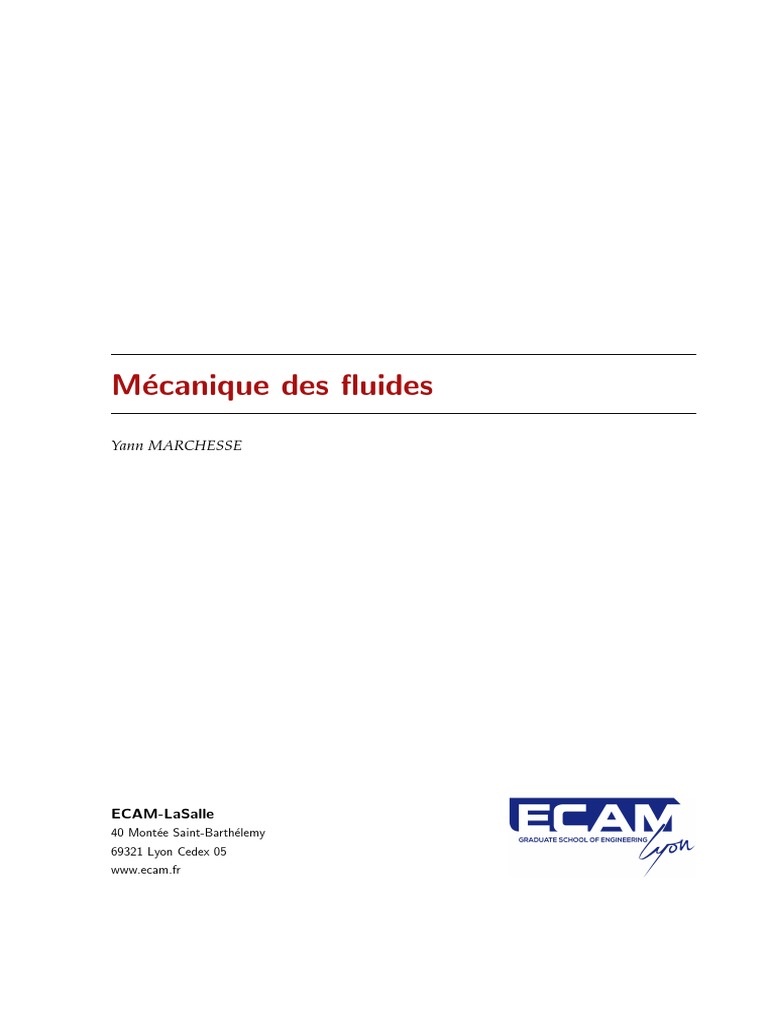 Mecanique Des Fluides | Download Free PDF | Fluide | Pression