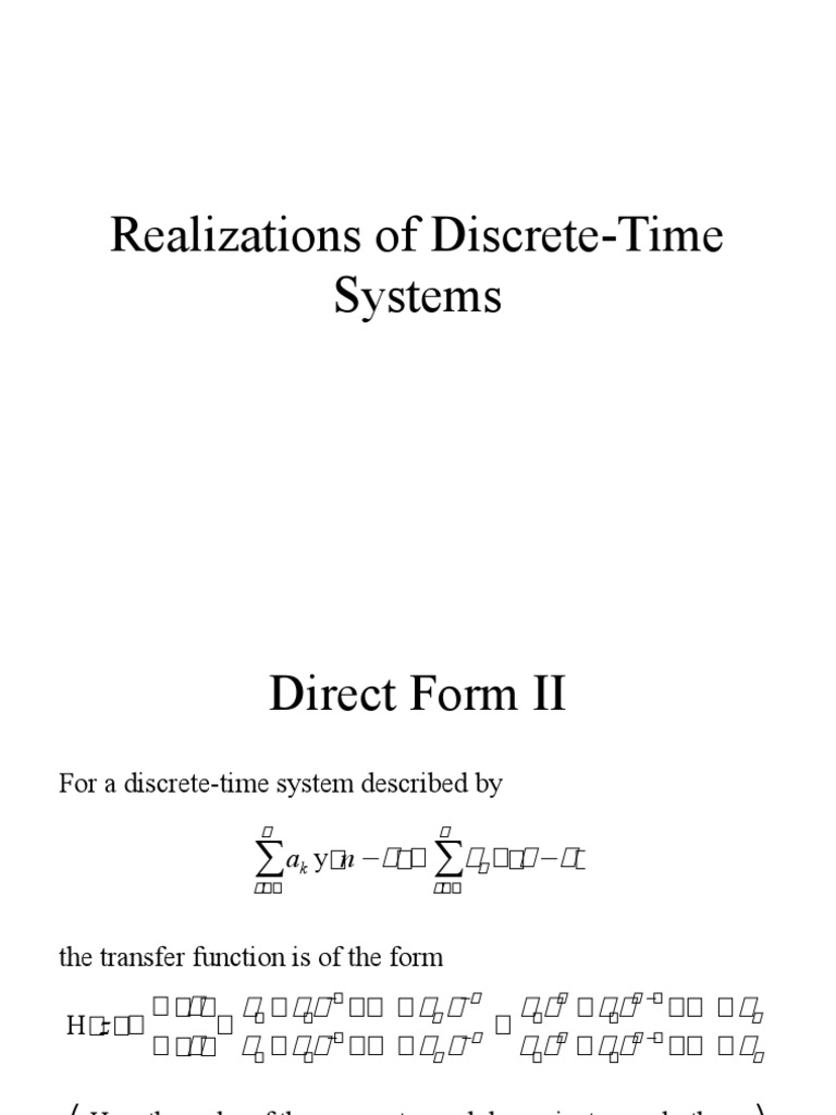 Realizations of Discrete-Time Systems | PDF | Cybernetics | Control Engineering
