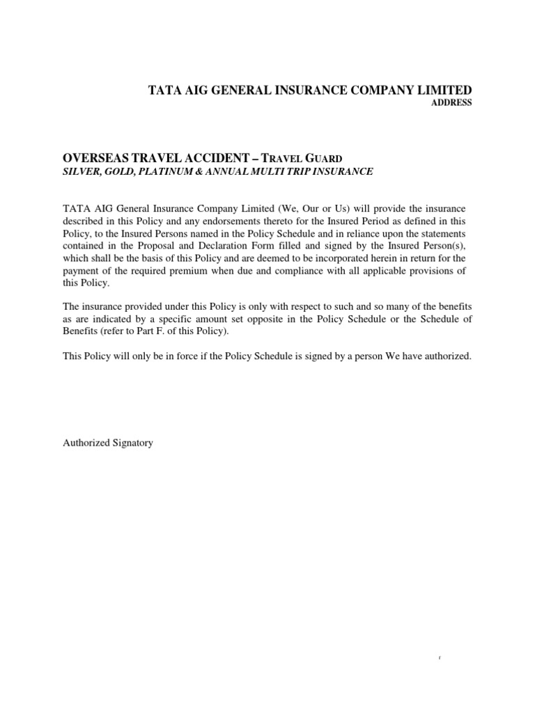 Travel Guard | PDF | Insurance Policy | Insurance