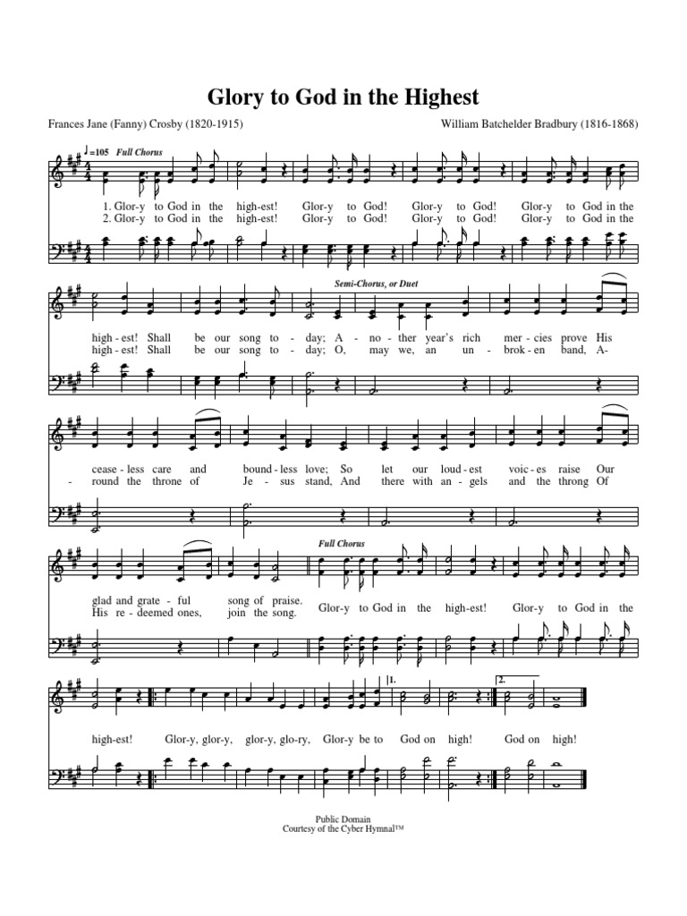 Glory To God in The Highest | PDF