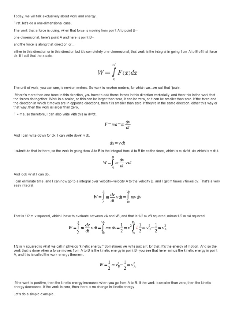 Walter Lewin Notes 11 | PDF | Potential Energy | Gravity