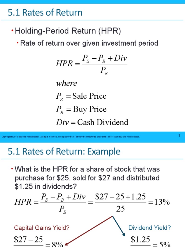 5.1 Rates of Return: Holding-Period Return (HPR) | PDF | Normal ...