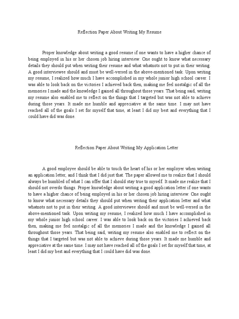 Reflection Papers and Application Letter | PDF | Interview | Résumé