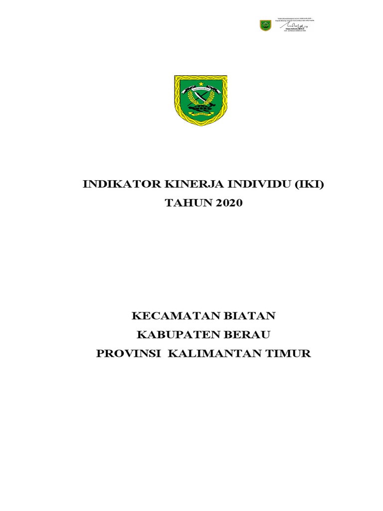 Indikator Kinerja Individu (Iki) TAHUN 2020 | PDF