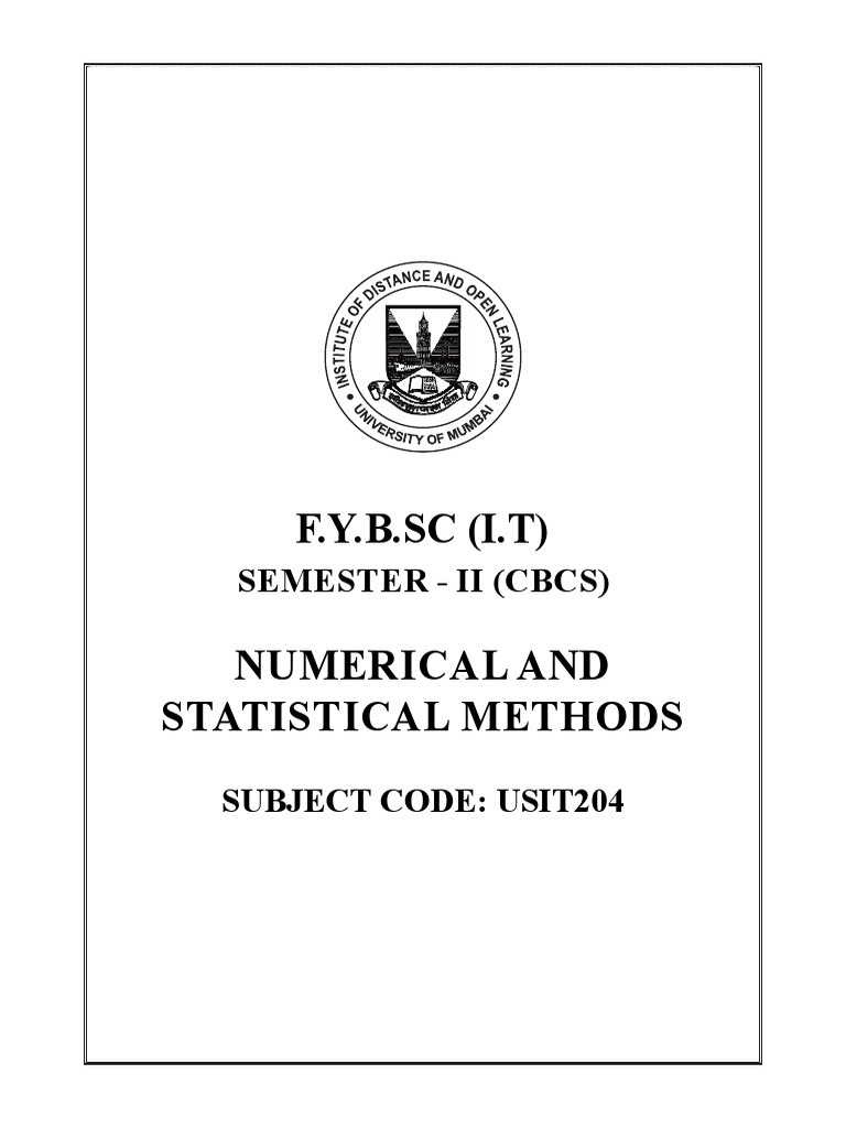 USIT204 Numerical and Statistical Methods | PDF | Significant Figures ...