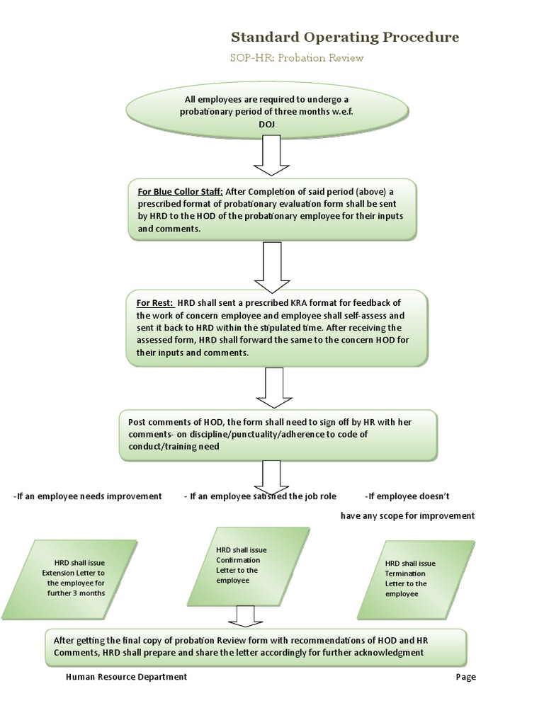 Probation Review SOP for Employees | PDF | Career & Growth