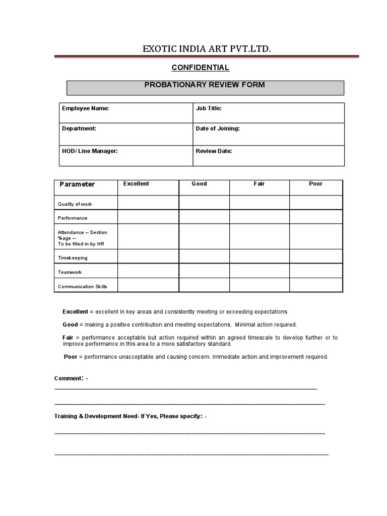 Annexure A-Probation Review Form | PDF