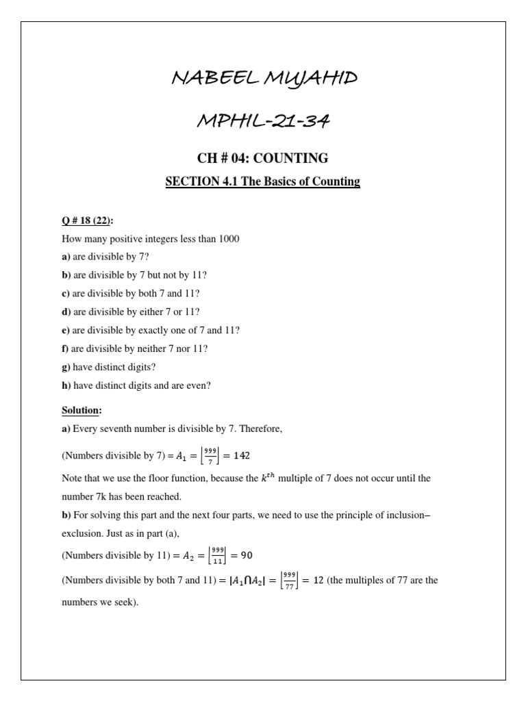 Solved Exercises | PDF | Function (Mathematics) | Numbers
