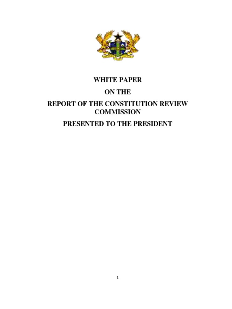 White Paper On The Report of The Constitution Review Commission ...