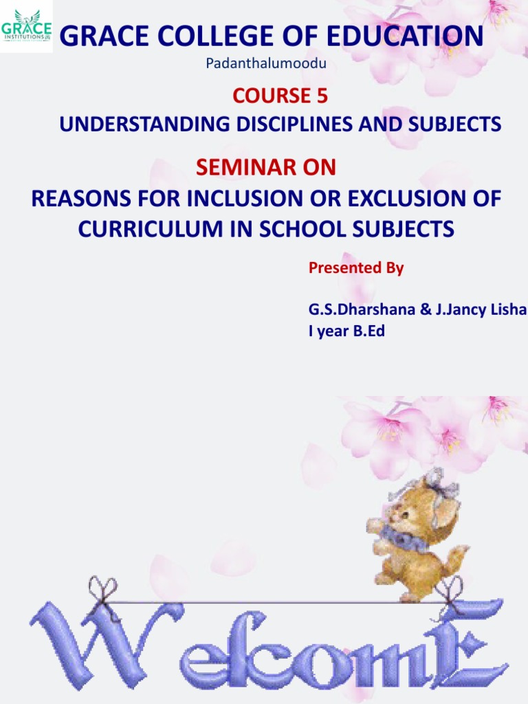 Inclusion or Exclusion of Curriculum - PPTM | PDF | Curriculum | Schools