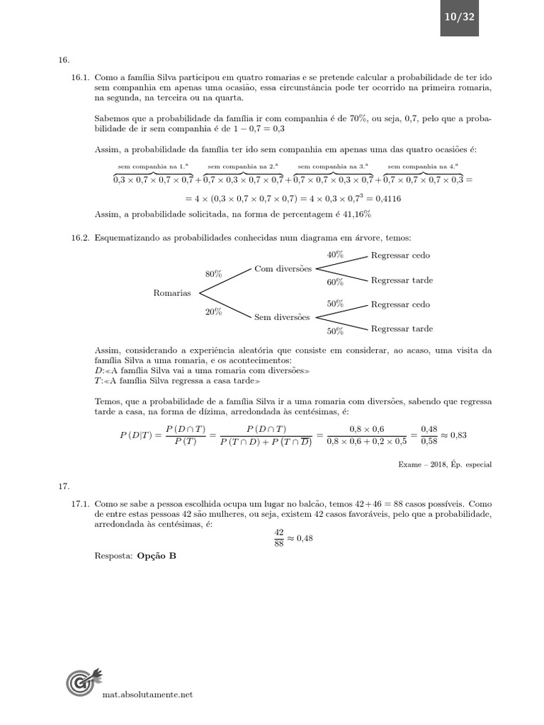 MACS - Probabilidades (11.º Ano) - Itens de Provas Nacionais ...