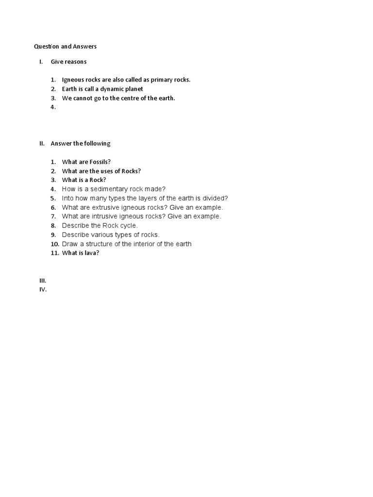 Chapter-2 - Inside Our Earth - Q&A | PDF