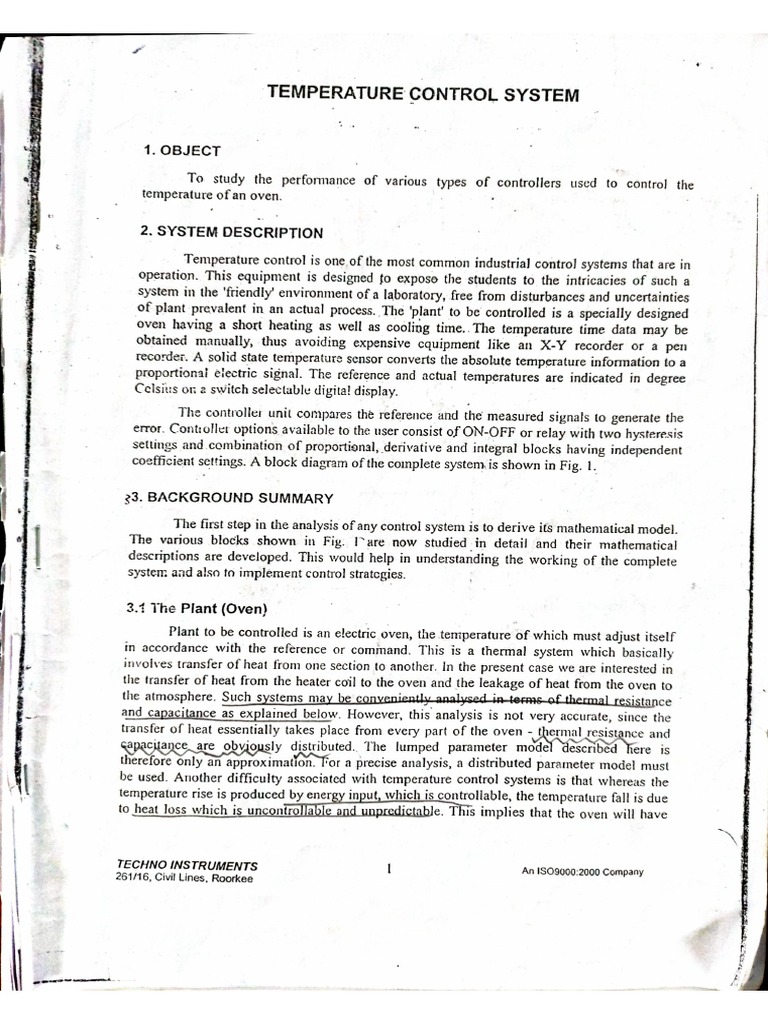 Temperature Control System | PDF