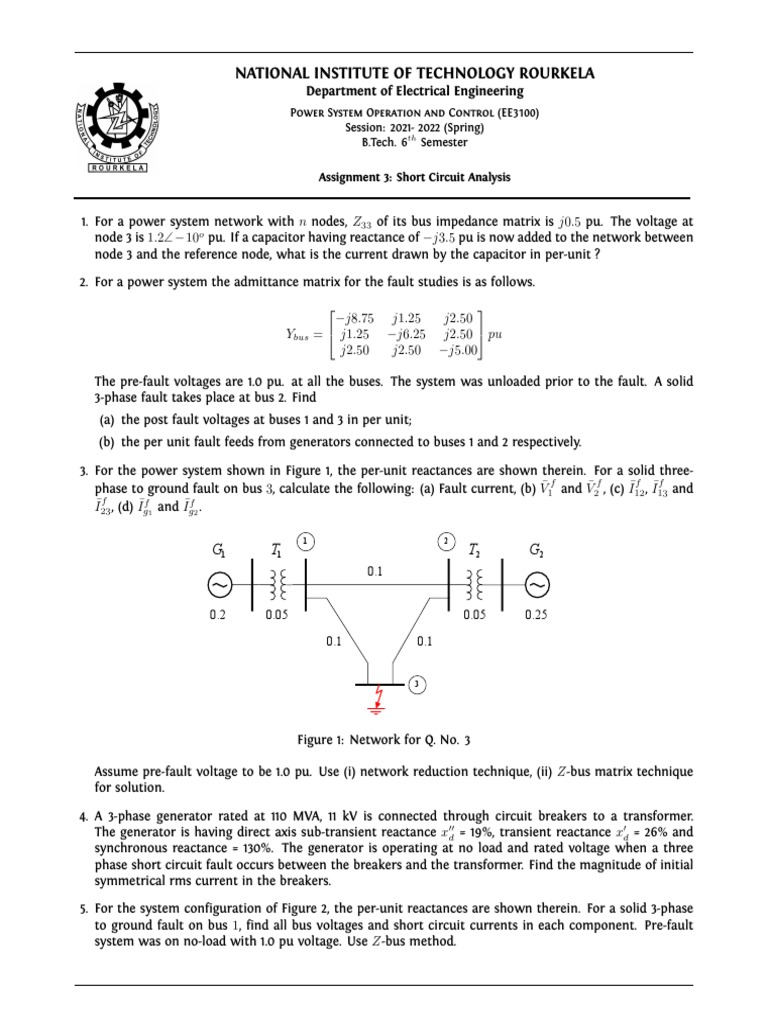Assignment 3 Short Circuit Analysis | PDF | Electrical Engineering ...