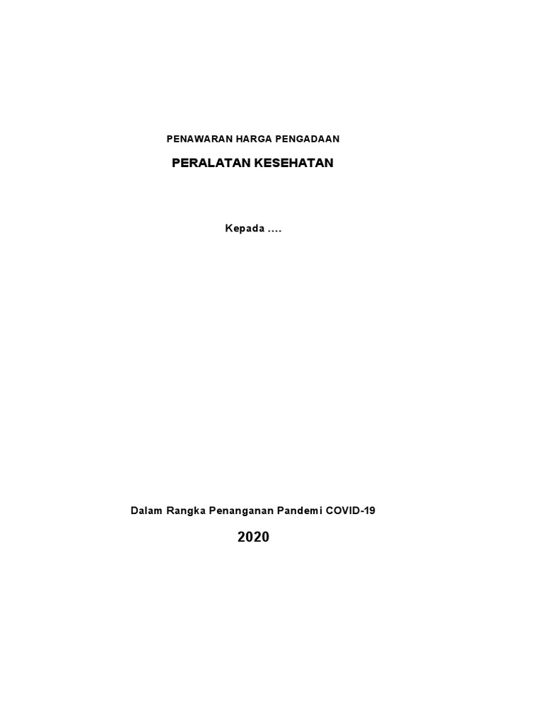 Penawaran Alat Kesehatan COVID-19 | PDF