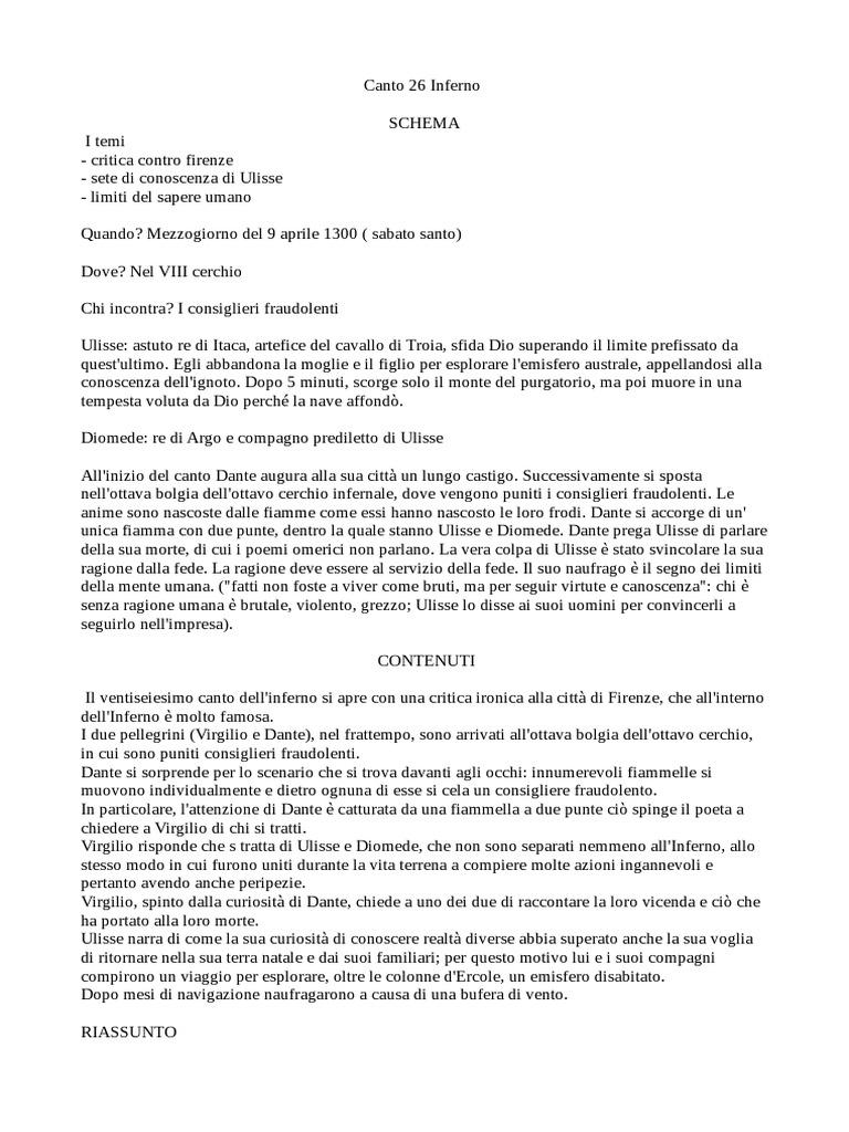 Inferno Canto 26 | PDF
