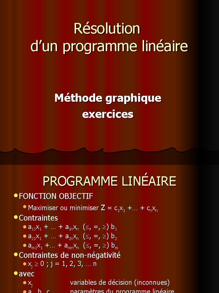 Methode Graphique PL | PDF | Optimisation linéaire | Programmation ...