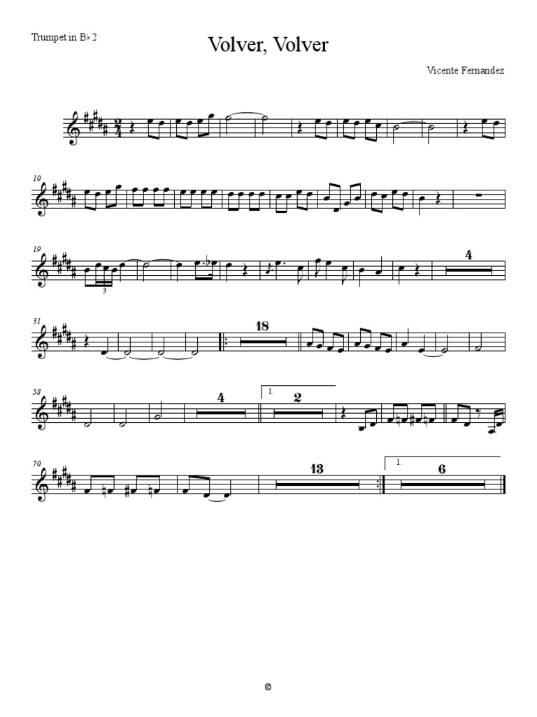 Volver, Volver - Trumpet in BB 2-1 | PDF