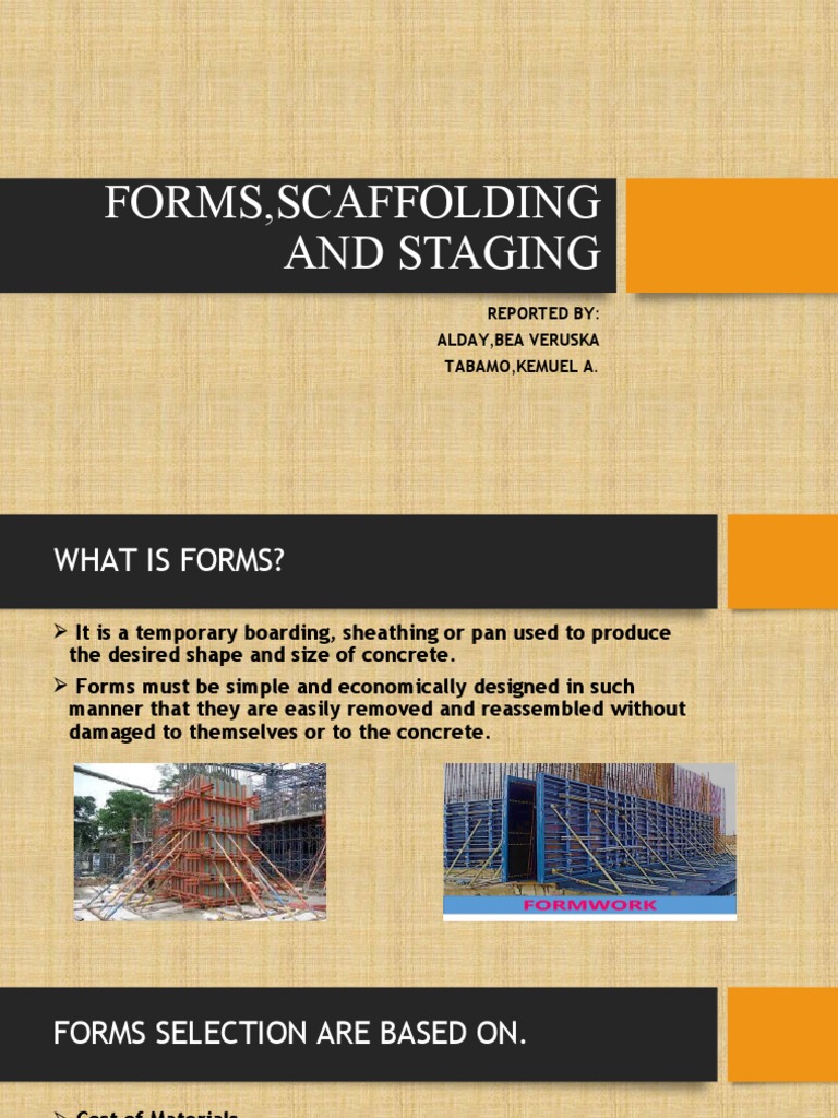 Forms and Scaffolding in Construction | PDF | Scaffolding | Levee