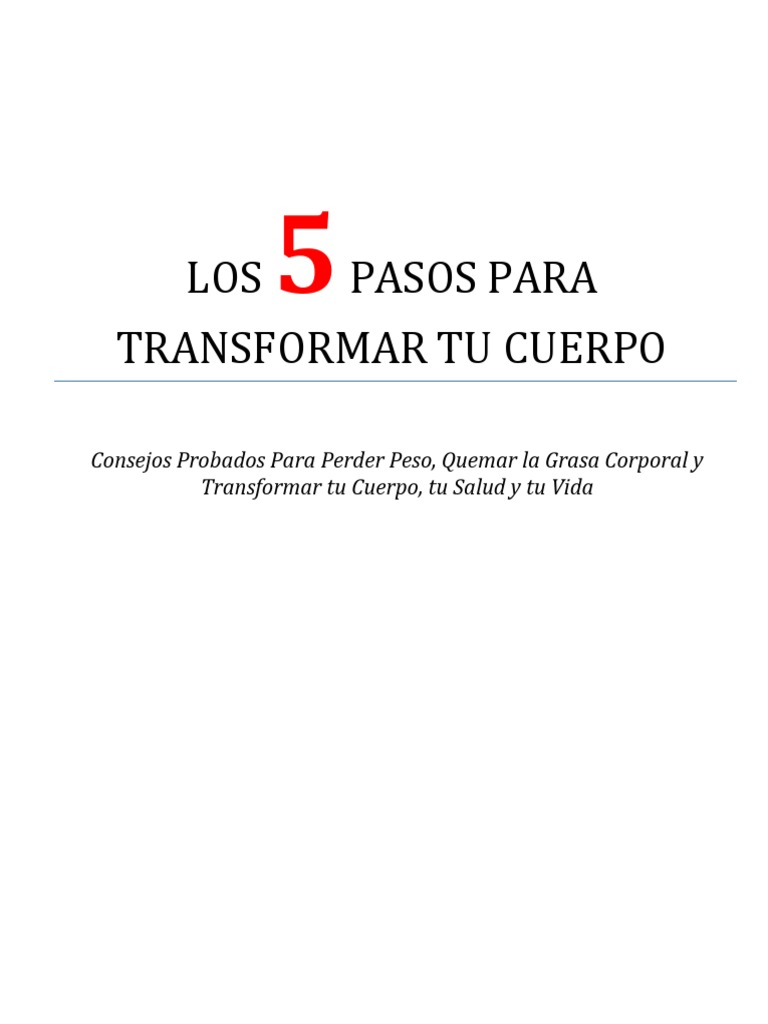 Ebook 5 Pasos para Transformar Tu Cuerpo | PDF | Alimentos | Tejido adiposo