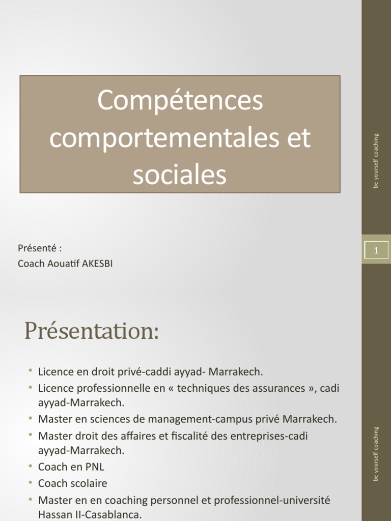 Compétences Comportementales Et Sociales | PDF | Communication non ...