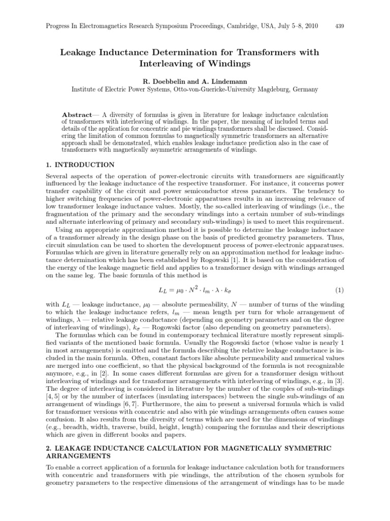 Rogowski Factor | PDF | Inductance | Transformer