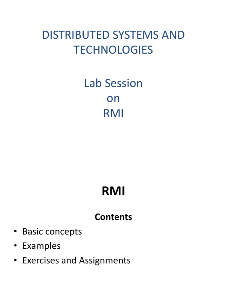 Distributed Systems And Technologies Lab Session On Rmi Pdf Computer Programming Computing 