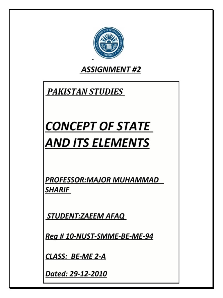 Concept of A State and Its Elements | PDF | Population | State (Polity)