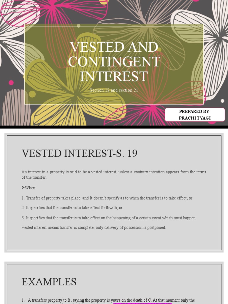 Vested and Contingent Interest | PDF | Property | Civil Law (Legal System)