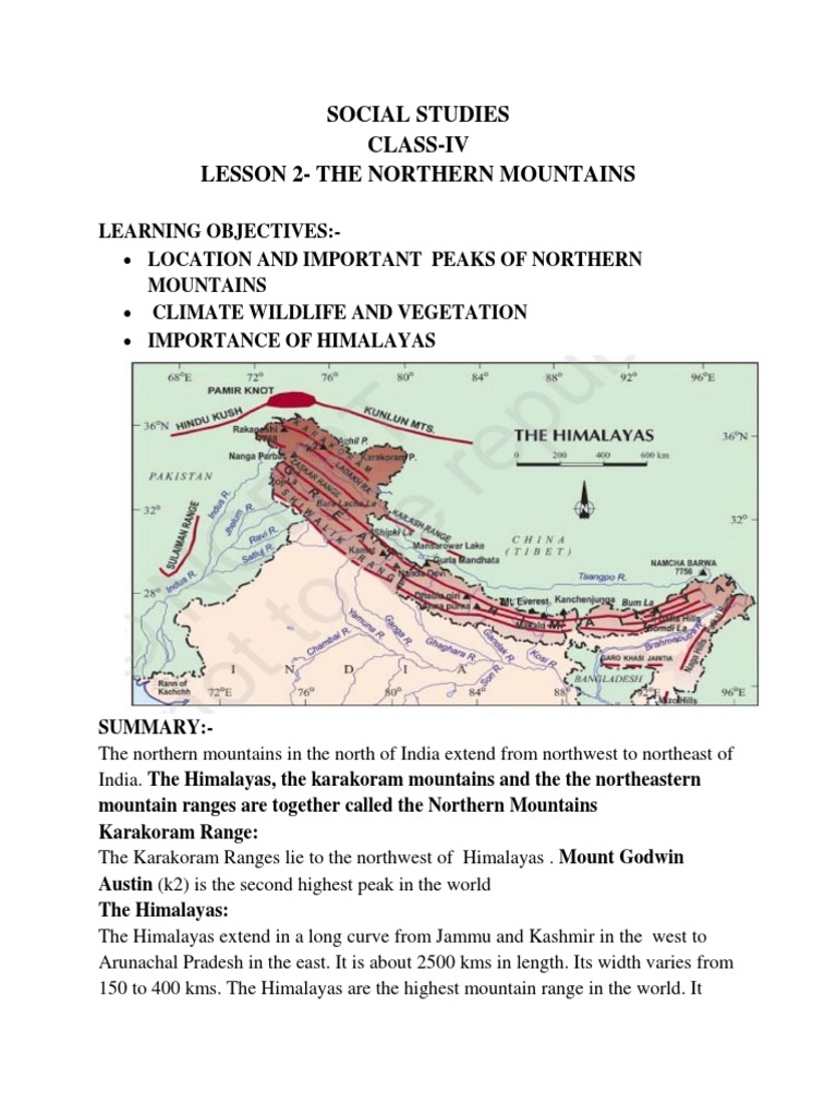 Class 4 - SOCIAL STUDIES | PDF | Himalayas | Physical Geography
