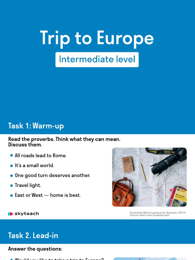 Trip To Europe: Intermediate Level | PDF | Prague | Tourism