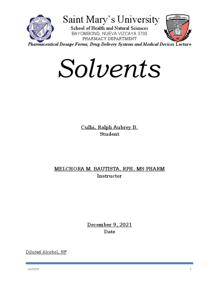 Solvents | PDF