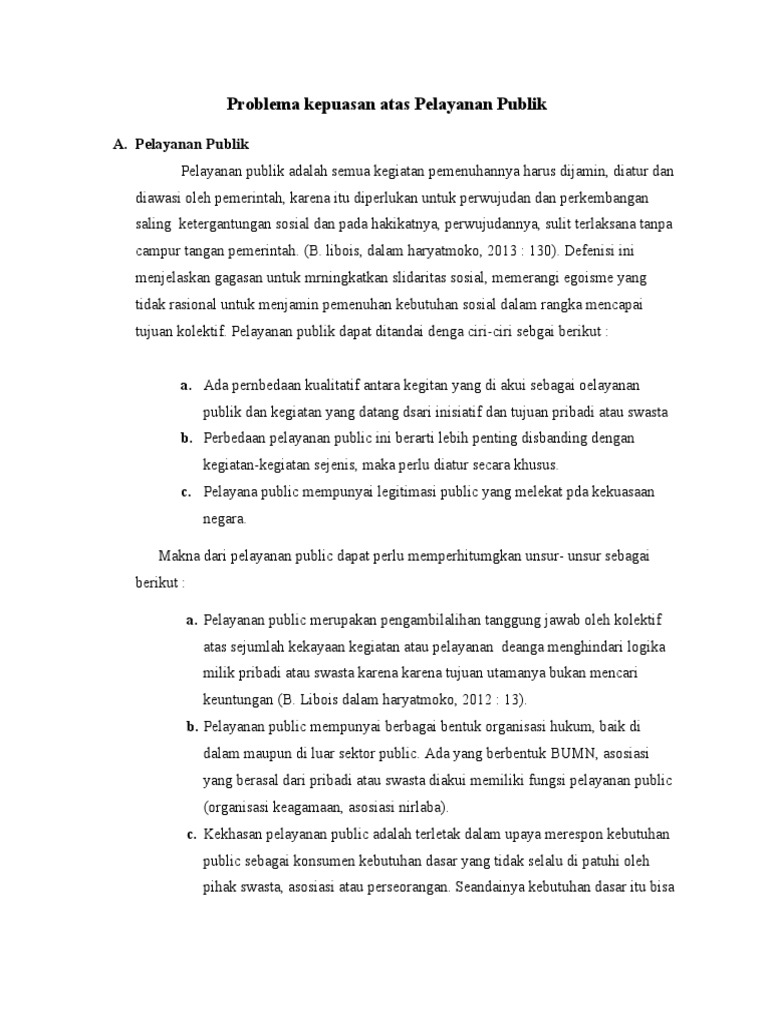 Problema Kepuasan Atas Pelayanan Publik M.andrean Pratama | PDF | Politik | Ilmu Sosial