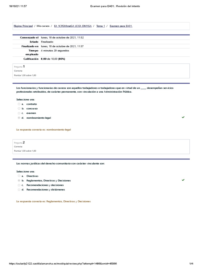 Examen para EA01. - Primero | PDF | Servicio Civil | Esfera pública