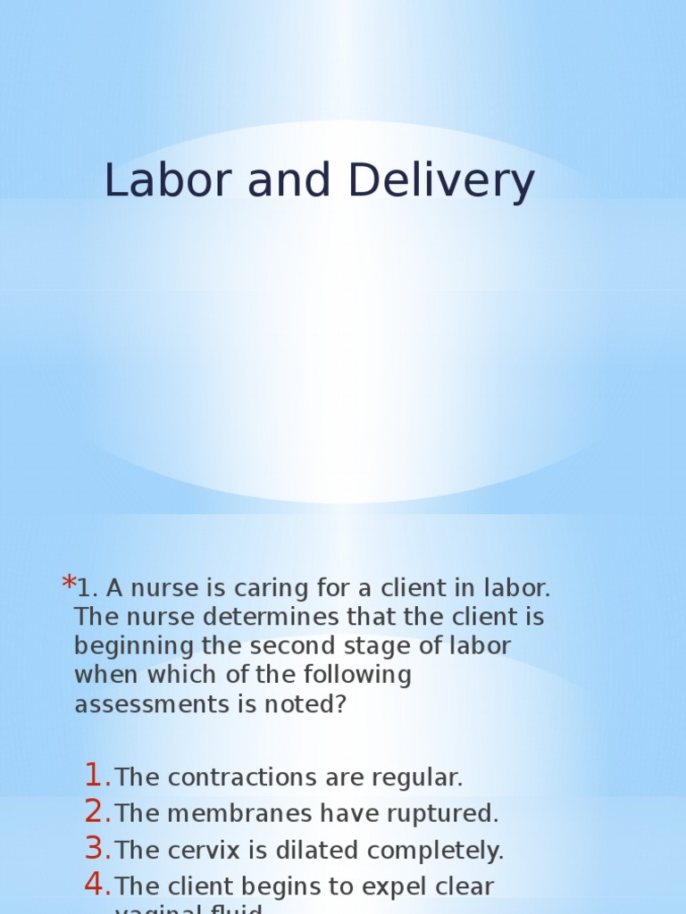 Labor and Delivery 1 | PDF | Childbirth | Medical Specialties