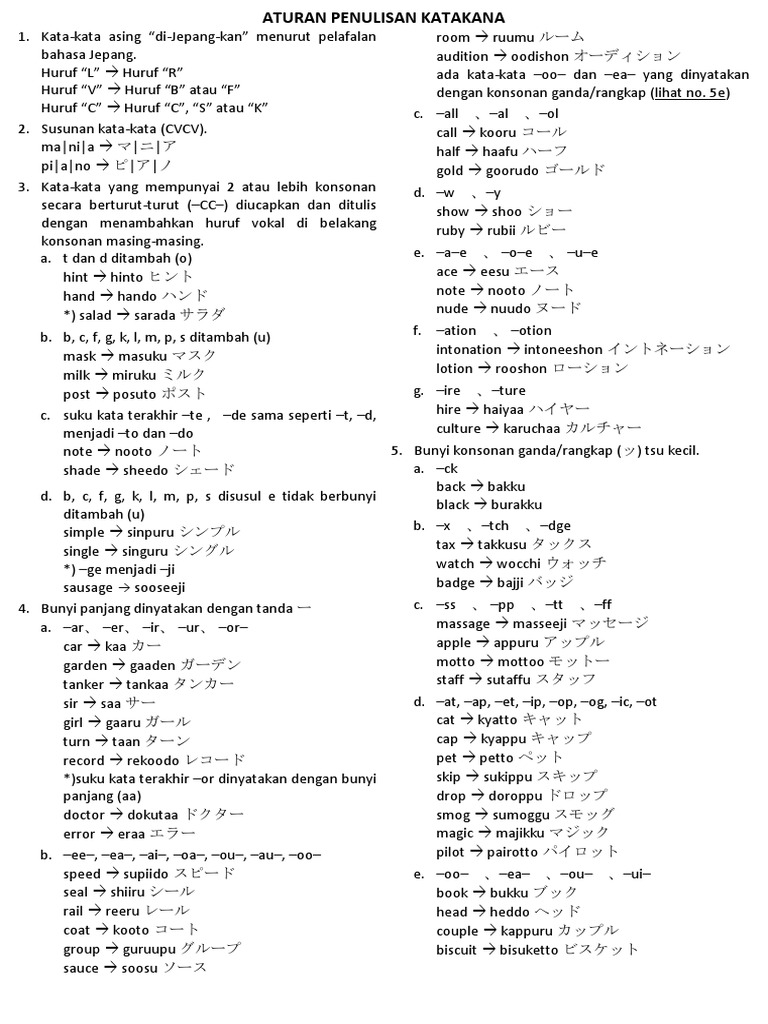 Aturan Katakana | PDF