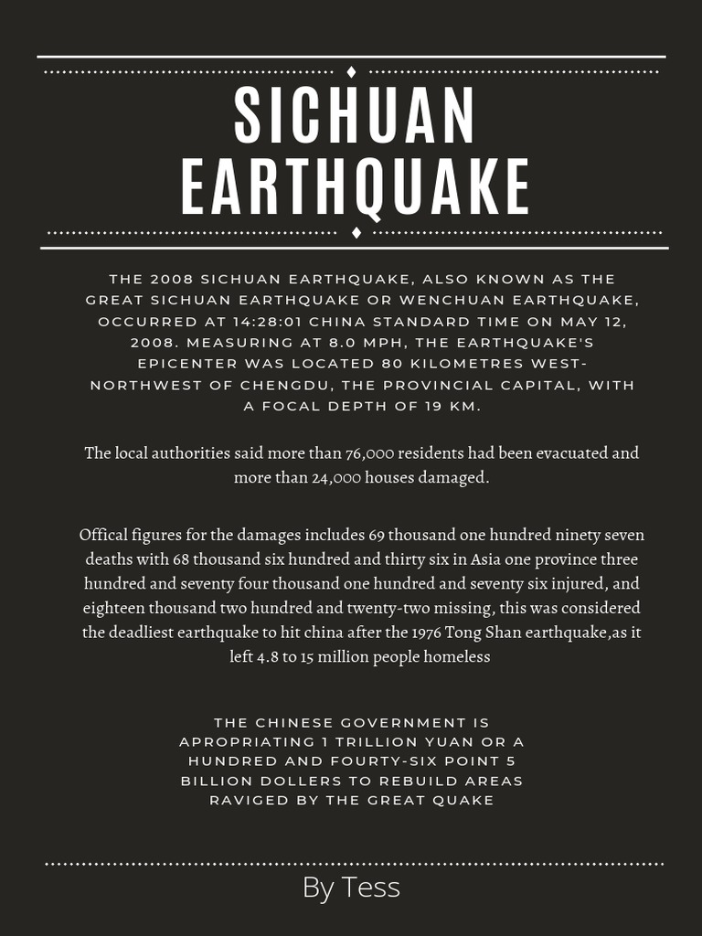 Sichuan Quake: Govt's $146B Rebuild | PDF