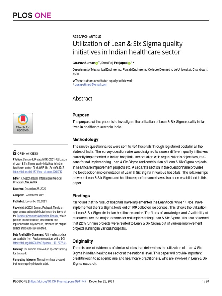 6 Sigma Healthcare Sector | PDF | Six Sigma | Analysis Of Variance